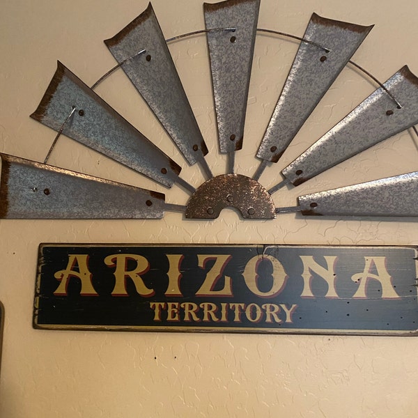 Distressed Arizona Territory Sign, Rustic Wooden Wall Decor - Etsy