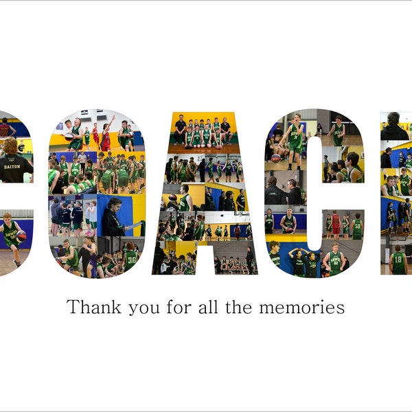 Coach Collage Frame, Custom Gift for Coach, Personalised Collage Gift ...