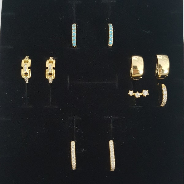 Straight Post Huggie Earrings • Straight Post Hoops • Small Hoop ...