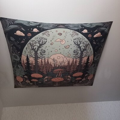 Flower Forest Tapestry Forest Moon Nature Tapestry Perfect for College ...