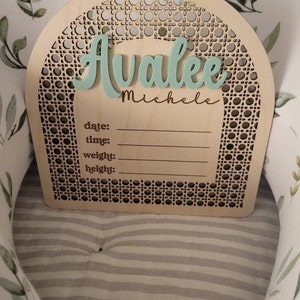 Baby Birth Announcement Sign, Boho Baby Arch Name Sign, Boho Birth ...