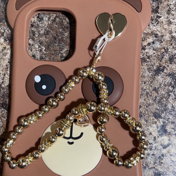 Phone Case Hook, Heart-shaped Phone Charm Hook, Gold and Silver Metal ...