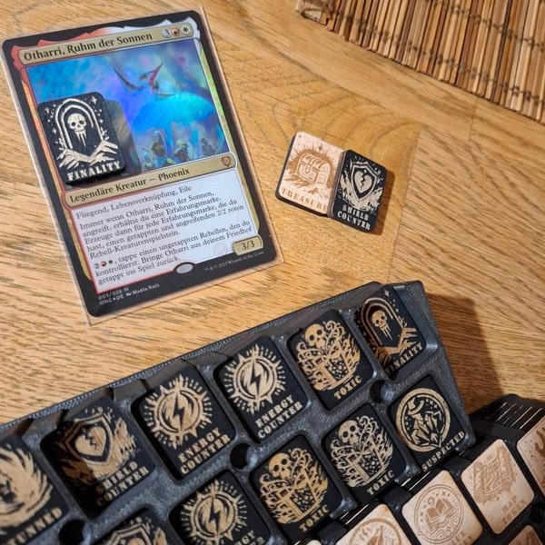 Wooden Ability Counter Set Compatible With Magic (MTG) - Laser Engraved ...