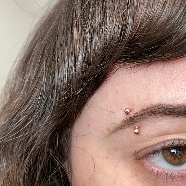 14k Solid Rose Gold Rook Piercing,daith Piercing,eywbrow Piercing ...