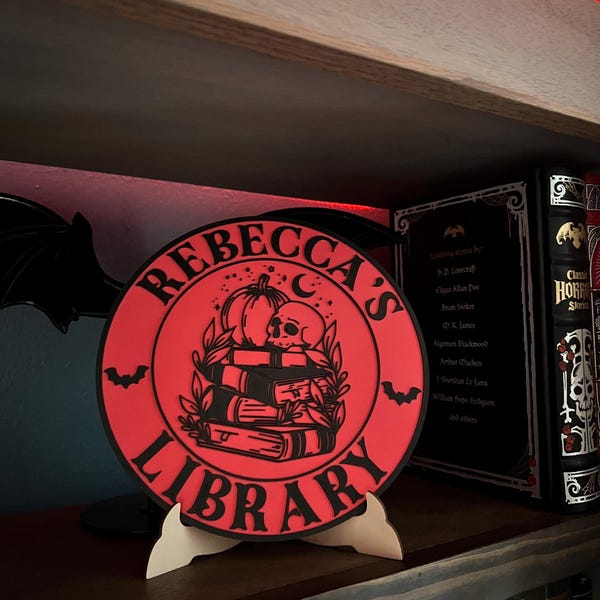 Library Street Sign Bookshelf Sign Personalized Laser Engraved Bookish ...