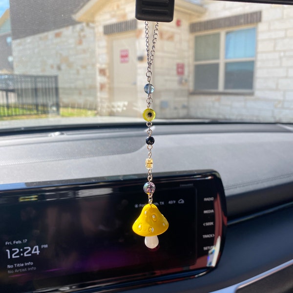 Mushroom Car Charm | Rearview Mirror Accessory | Car Mirror Companion ...