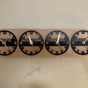 Dual Time Zone Clock City/state/country Sign Family Multiple - Etsy
