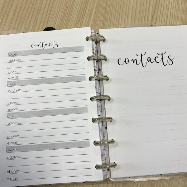 Address Book Happy Planner Insert - Etsy