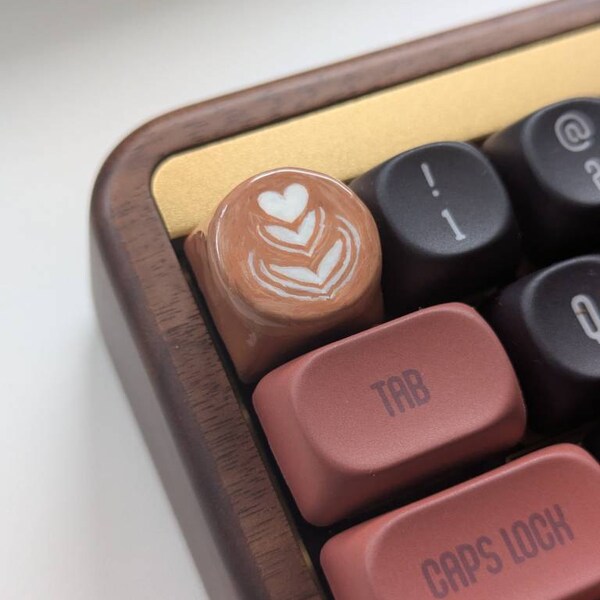 Latte Art Keycaps | Mechanical Keyboard | Round Keycaps | Coffee Art ...
