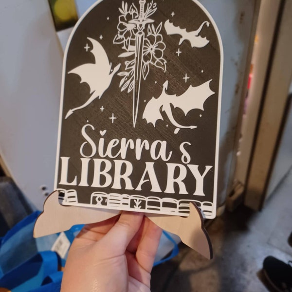 Library Street Sign Bookshelf Sign Personalized Laser Engraved Bookish ...