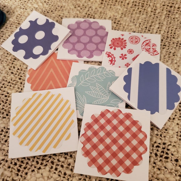 Mini NOTECARD Assortment - Tiny 2" Square Folded Notes Colorful ...
