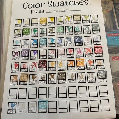 Color Swatch Chart Color Swatch Template DIY Color Swatch Marker ...