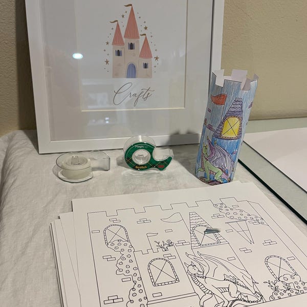 Fairy Tale Castle Coloring Page Craft - Etsy