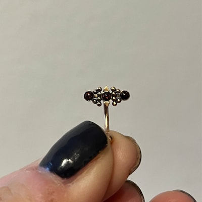 Ruby Flower NOSE RING // Gold Nose Ring Hoop Conch Piercing - Etsy