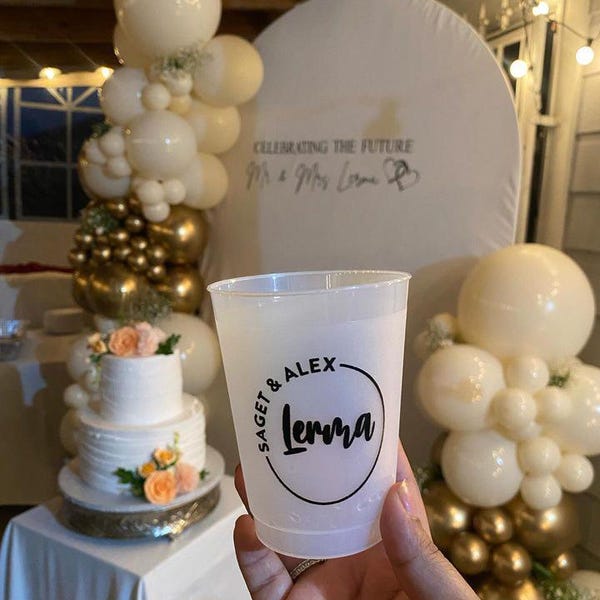 Personalized Wedding Cups Frost Flex Cups, Customizable for Couples ...