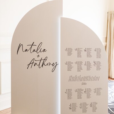 Arch Seating Chart Large Wedding Seating Chart Arched Panel With Easel ...