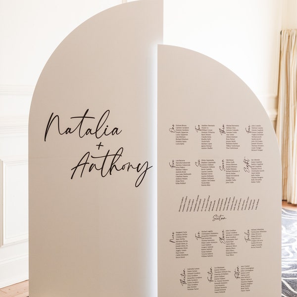 Arch Seating Chart Large Wedding Seating Chart Arched Panel With Easel ...