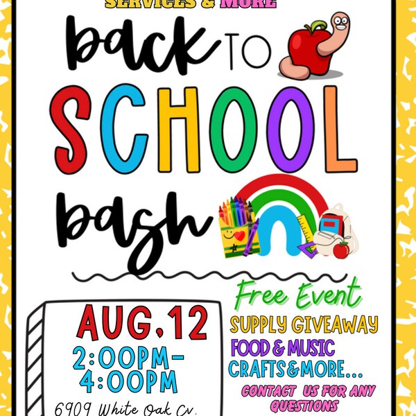 Back to School Bash Flyer | Editable Back to School Flyer | Printable ...