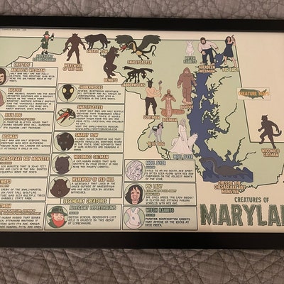 North Carolina Art Print: Cryptids and Creatures of North Carolina - Etsy