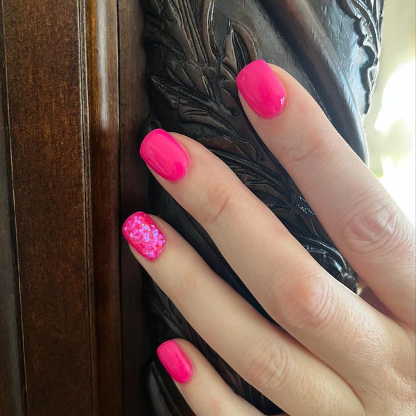 TAINTED LOVE- Pink Glitter Dip Powder, Pink Neon Glitter, Neon Pink ...