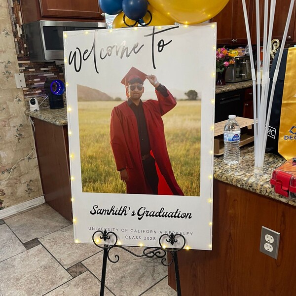 Graduation Welcome Sign Template, Photo Graduation Poster, Download ...