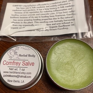 Comfrey Salve Organically Grown Comfrey Natural Healing - Etsy