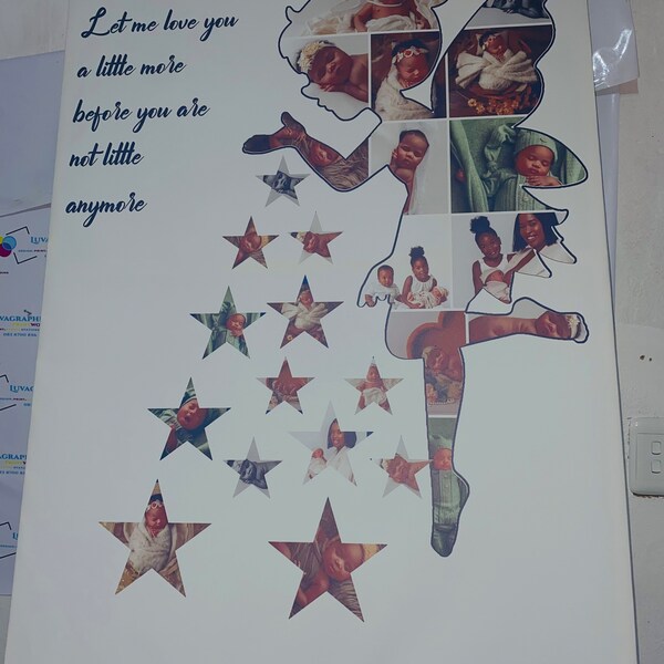 Photo Collage Template in Diamond Shape, Personalized Gift Collage ...