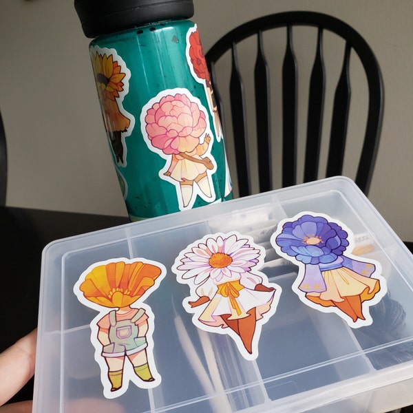 Flower Head Girls Sticker Set - Etsy