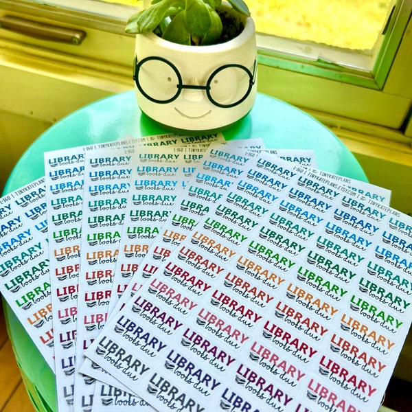 56 Library Books Due Planner Stickers, Reading Planner Stickers, Book ...