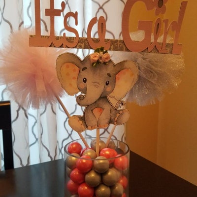 Baby Elephant Centerpiece/girl Elephant Baby Shower/girl Baby Shower ...