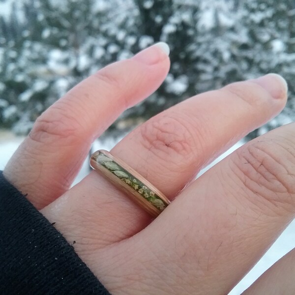 Wood Nature Wedding Rings, Engagement Flower Ring, Light Women Wooden ...