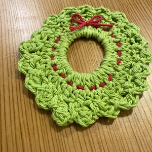 Christmas Wreath Crochet Coaster Pattern - Etsy