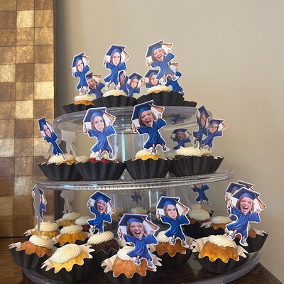 Graduate Personalized Face Cupcake Toppers - Etsy