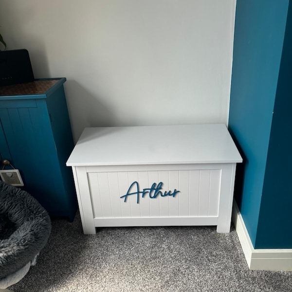 Scribble Font Wooden TOY BOX Name Sign - Various Sizes- Name Wall Art ...