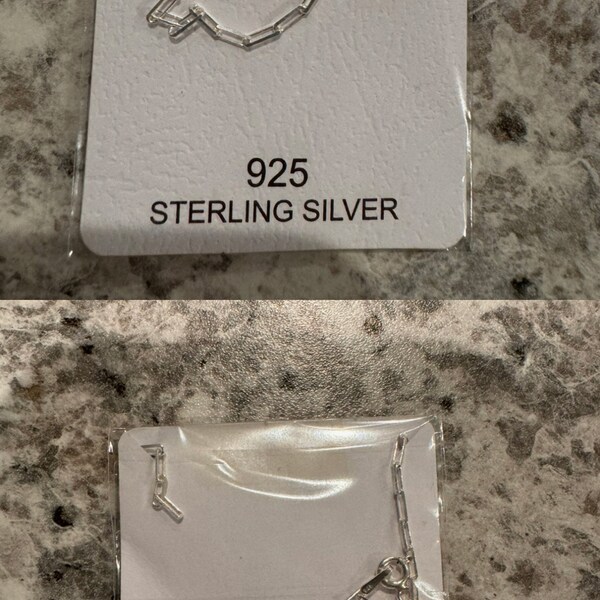 Paperclip Chain Necklace, 925 Sterling Silver Paper Clip Chain Necklace ...