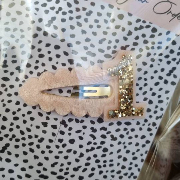 Birthday Clip, Fringe Clip, Girls Birthday Hair Bow, Birthday Hair Bow ...