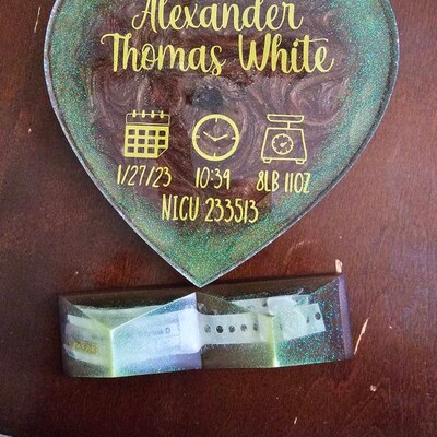 Resin Baby Keepsake, Baby Detail Frame, Umbilical Ornament, New Baby ...