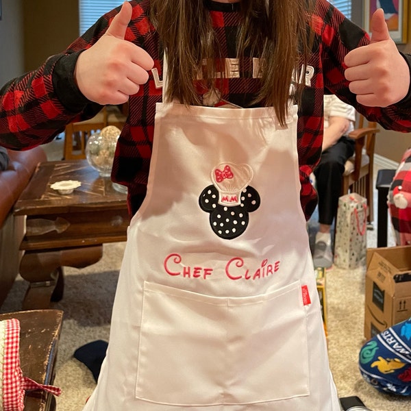 Minnie Mouse Cupcake Child's Apron, Personalized Cooking Gift - Etsy