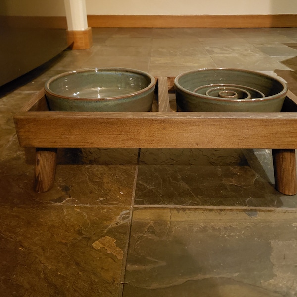 Large Modern Dog Food Stand | Elevated Dog Feeder | Dog Feeding Table ...