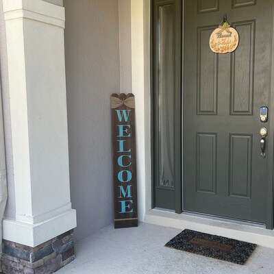 Farmhouse Rustic Welcome Sign, Welcome Sign for Front Porch, Front ...