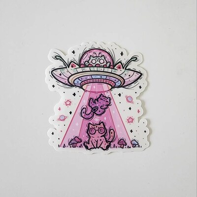 Alien Abduction Transparent Sticker - Etsy