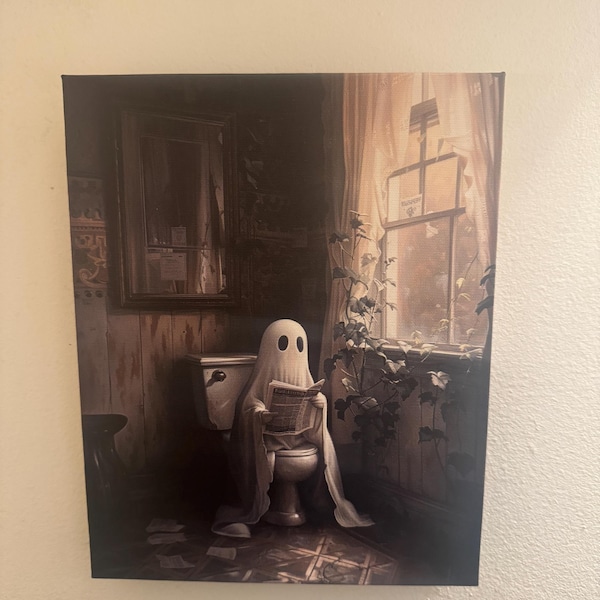 Ghost in Window Wall Art Halloween Decor Gothic Art Dark Academia ...