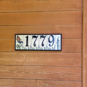 House Numbers Craftsman Rose Set Address Tiles, Craftsman Rose Design ...