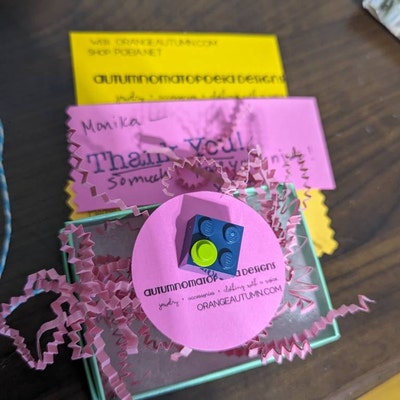 The Square Tie Tack or Pin Made With 2x2 Toy Blocks / LEGO Bricks Pink ...