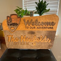National Park Welcome Sign - NPS Inspired Family Name Sign, Nursery ...