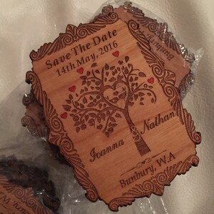 Tree of Life Wood Save the Date Magnet Engraved Save the - Etsy UK