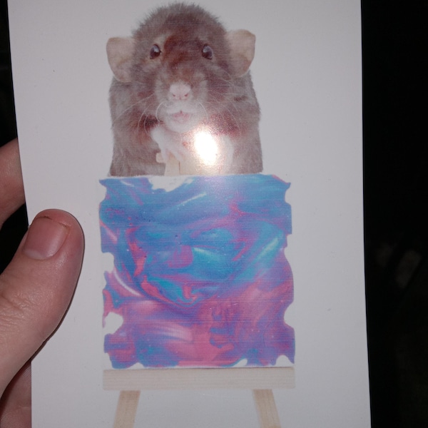 Rat Painting 3"x3" - Etsy
