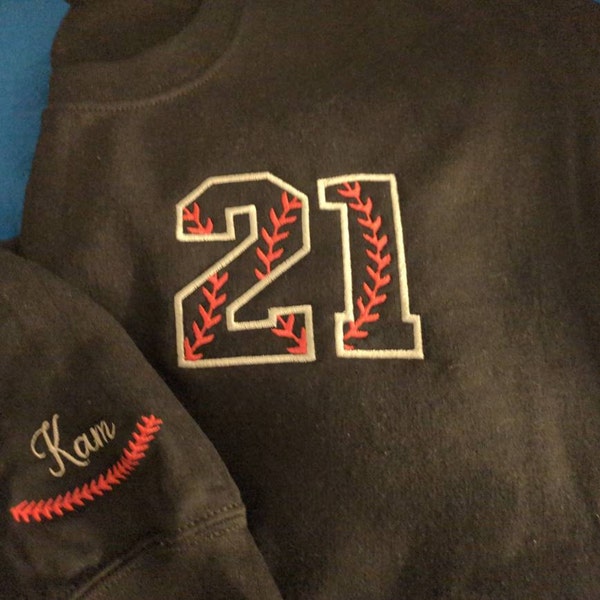 Custom Softball Embroidered Sweatshirt, Embroidery Personalized Game ...