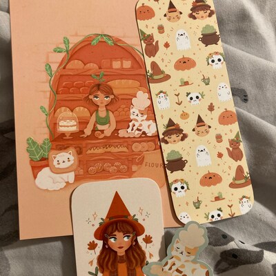 Spooky Essentials Bookmark Digital Art, Illustration, Books, Reading ...