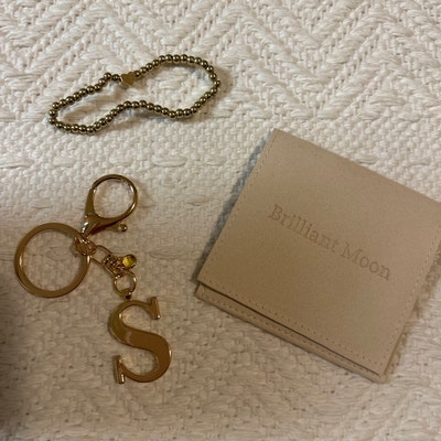 Gold Initial Keychain Letter Charm Gold Key Chain Aesthetic Bag ...